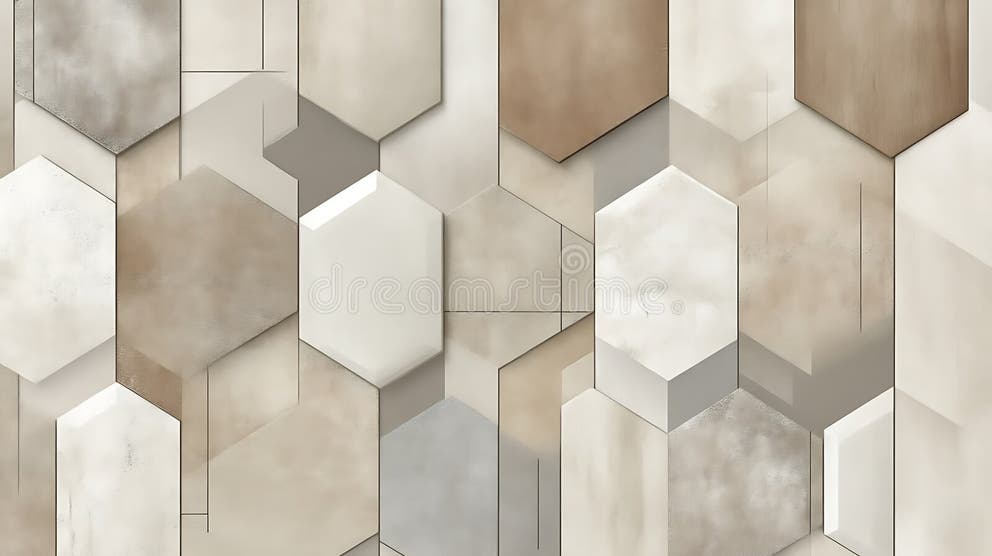 Abstract Hexagonal Geometric Wall Panel Design Stock Illustration ...
