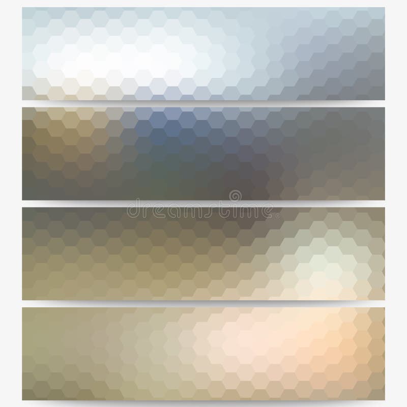 Abstract Hexagonal Headers Set, Blurred Design Stock Vector ...