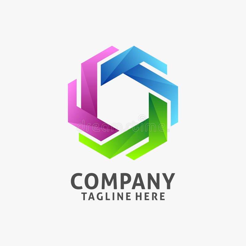 Abstract Hexagonal Logo Design Stock Vector - Illustration of array ...