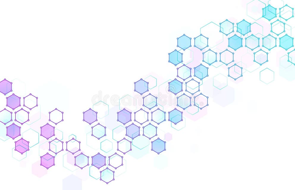 Abstract Hexagonal Molecular Structure. Hexagons Wave, Geometric Data ...