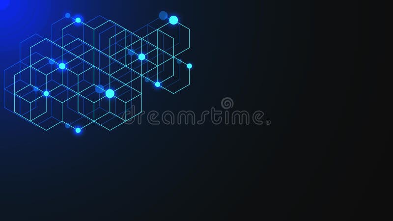 Abstract Hexagonal with Connecting Dots and Lines Background. Stock Vector - Illustration of ...
