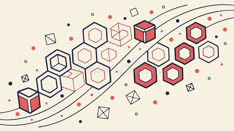 Abstract Hexagonal Network Pattern, Modern Tech Connections. Vector ...