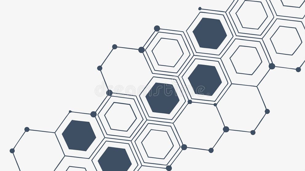 Abstract Hexagonal Network Structure Technology and Science Vector Art, Vector Design Generative ...