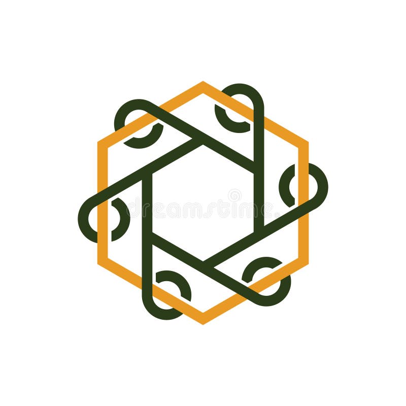 Abstract Hexagonal Network Symbol with Circular Nodes Stock ...