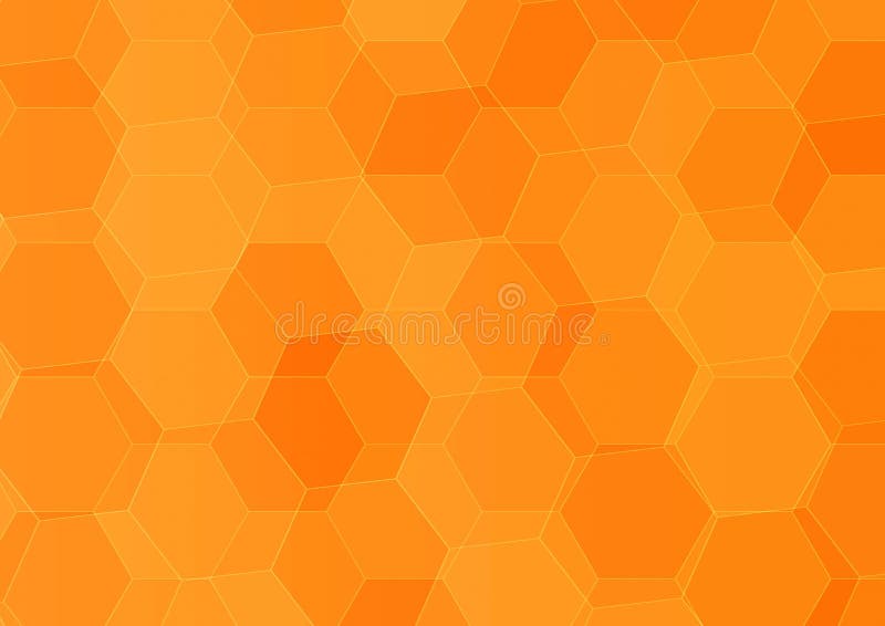 Abstract Hexagonal Orange Background Stock Vector - Illustration of grid, mosaic: 62144419