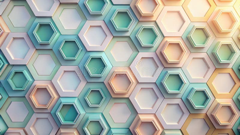 Abstract Hexagonal Pattern Background with Pastel Hues and Gradient ...
