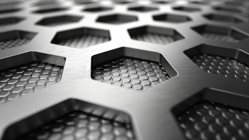 Abstract Hexagonal Pattern on a Metallic Surface. the Pattern Creates a ...