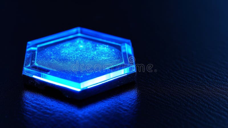 Abstract Hexagonal Shape Glowing in Blue Light Stock Photo - Image of ...