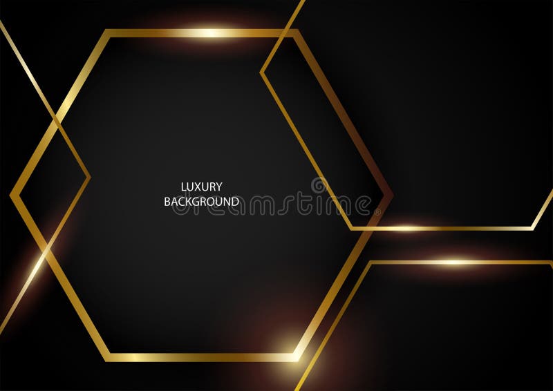 Abstract Hexagonal Shapes with Gold Frames Stock Vector - Illustration ...