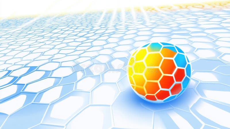 Colorful Sphere on Hexagonal Surface - Generated Using Ai Stock ...