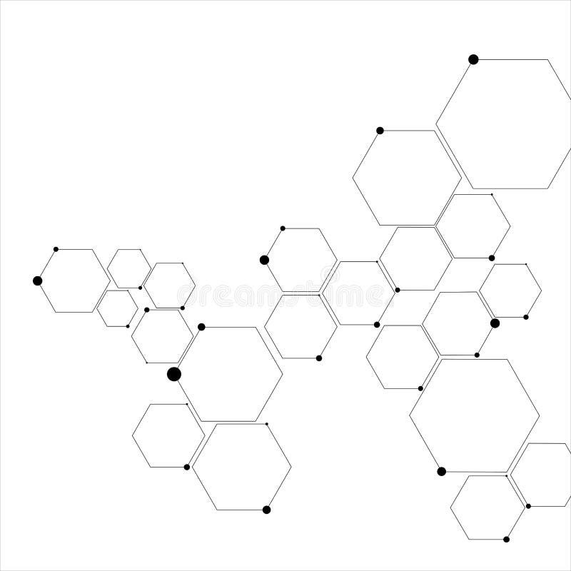 Abstract Hexagonal Structures Stock Vector - Illustration of molecular ...