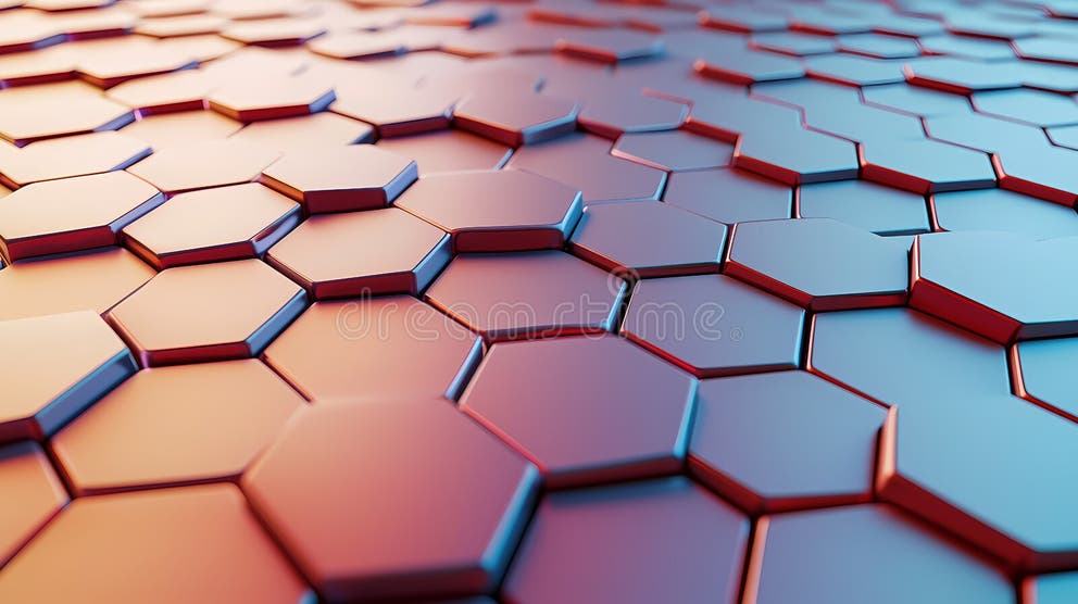 Abstract Hexagonal Surface Creating Dynamic Wavy Pattern with Gradient ...