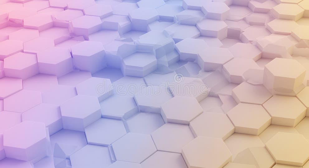 Abstract Hexagonal Surface with Pastel Gradient Background for Modern ...
