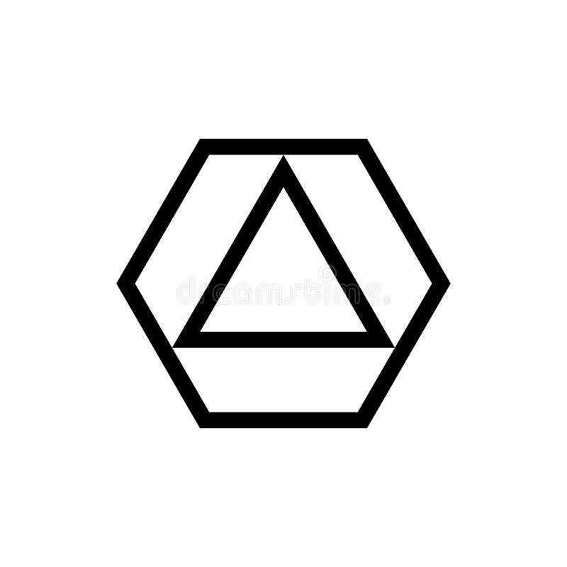 Abstract Hexagonal with Triangle Illustration Logo Element Stock ...