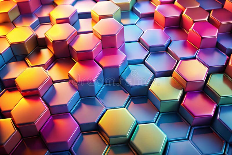 Abstract Hexagons Background 3d Rendering Stock Illustration ...