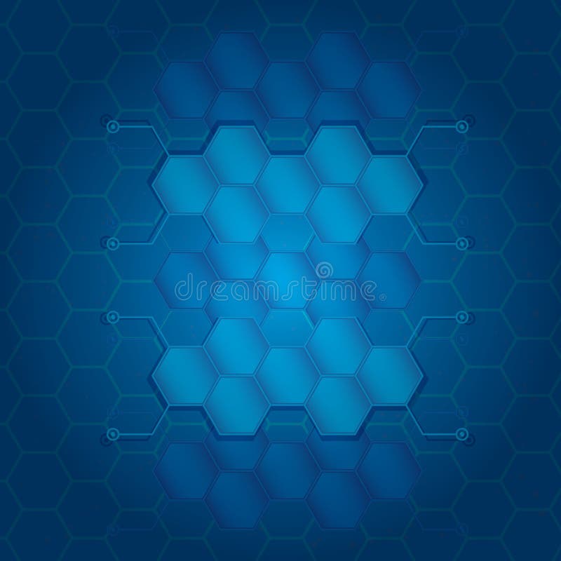 Abstract Hexagons Background with Electronic Elements, Background Color ...