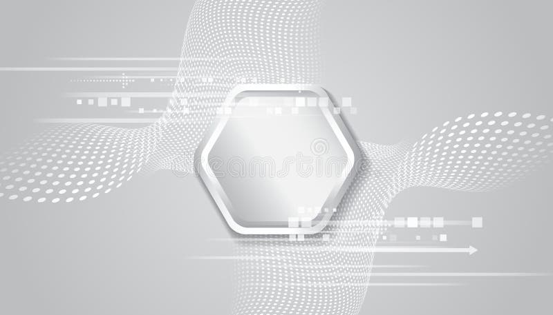 Abstract Hexagons on the Grey Background. Hi-tech Digital Technology ...