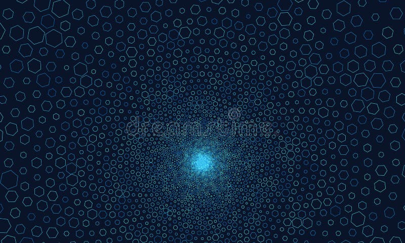 Abstract Hexagons Pattern. Blue Color Background Like Universe Effect ...