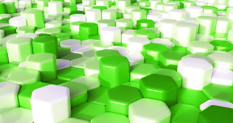 Abstract Hexagons Random Motions Background 3d Render Looping