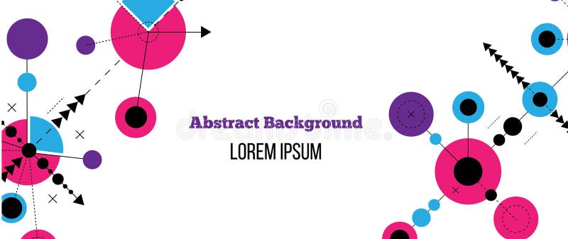 Abstract Hi Tech Background with Geometry Line Art Symbols Stock Vector ...