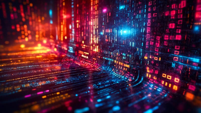 Abstract Hi-tech Background Made of Rectangular Shapes and Lines. Data ...