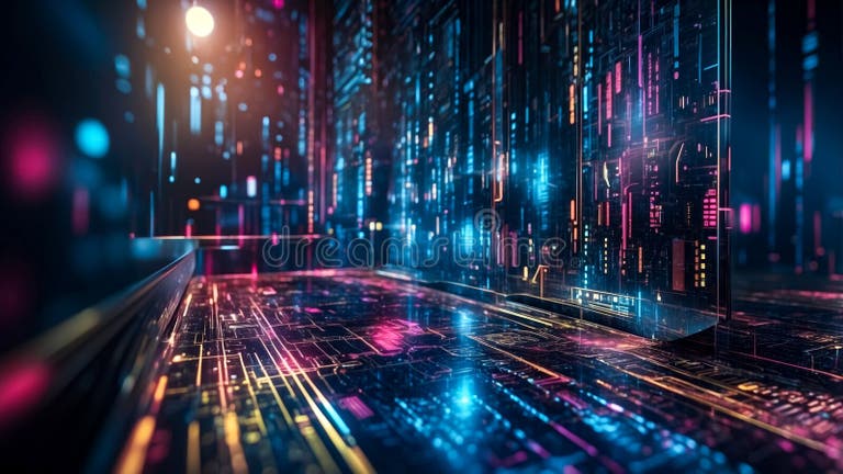 Abstract Hi-tech Background Made of Rectangular Shapes and Lines. Data ...