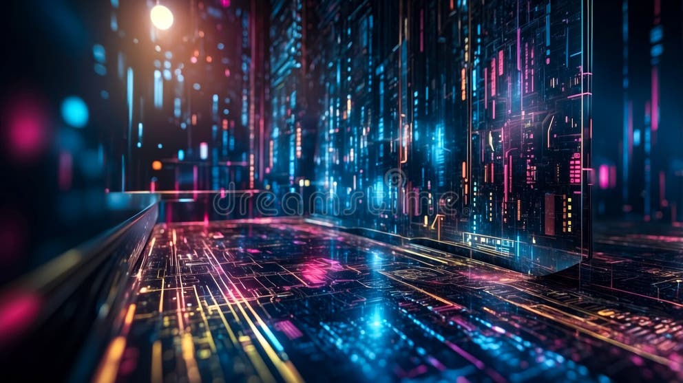 Abstract Hi-tech Background Made of Rectangular Shapes and Lines. Data ...