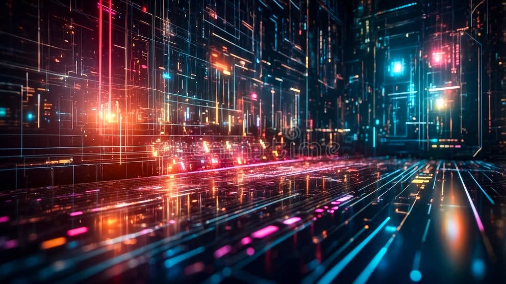 Abstract Hi-tech Background Made of Rectangular Shapes and Lines. Data ...