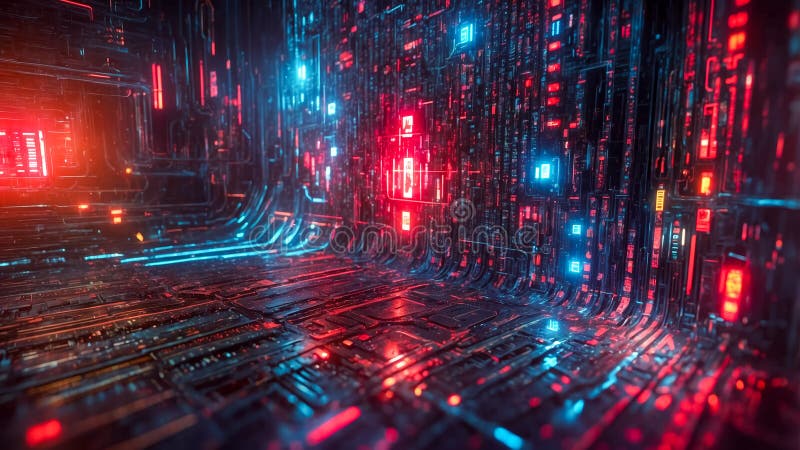 Abstract Hi-tech Background Made of Rectangular Shapes and Lines. Data ...