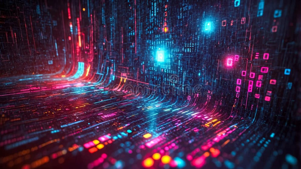 Abstract Hi-tech Background Made of Rectangular Shapes and Lines. Data ...