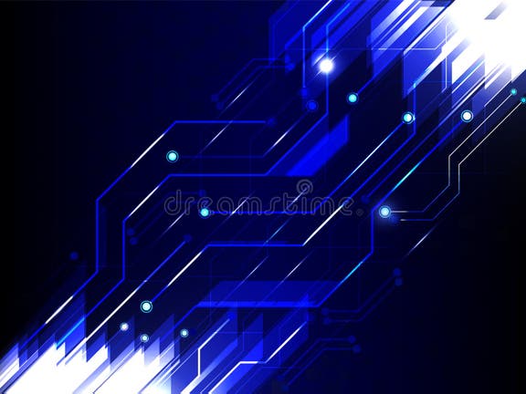 Abstract Hi-tech Blue Color Technological Background. Stock Vector ...