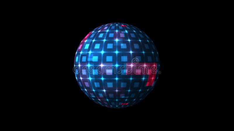 Abstract Hi-tech Futuristic Disco Ball. 4K 3D Rendering Seamless ...