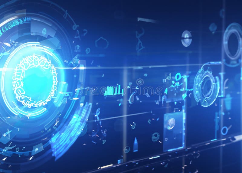 Abstract Hi Tech Hologram, Data Analysis, Internet Concept Created with ...