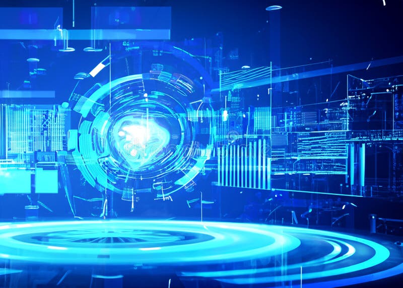 Abstract Hi Tech Hologram, Data Analysis, Internet Concept Created with ...