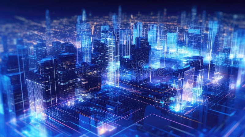 Abstract Hi-Tech Modern Cityscape Background Stock Illustration ...