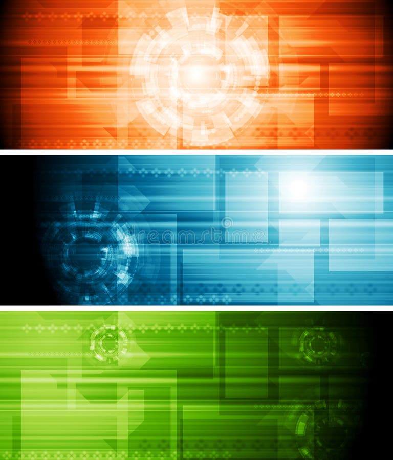 Abstract Hi-tech Vector Banners Stock Vector - Illustration of digital ...