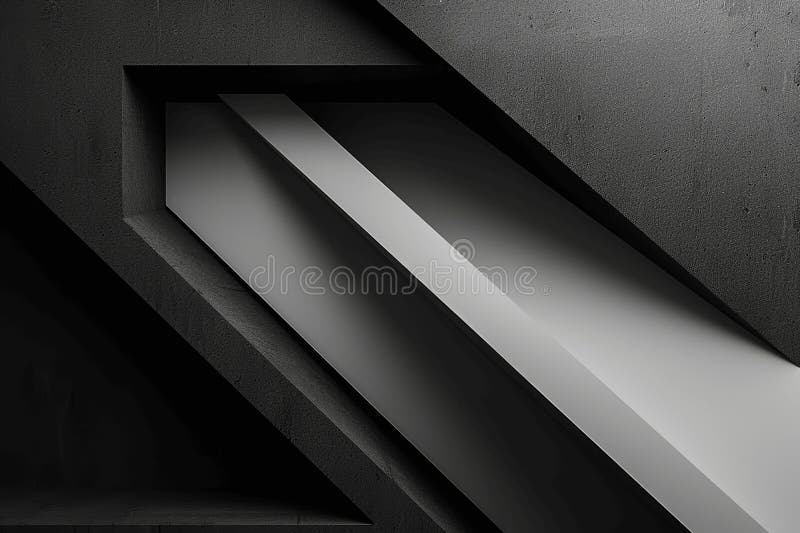 Abstract High-Contrast Geometric Background in Black and White with 3D ...