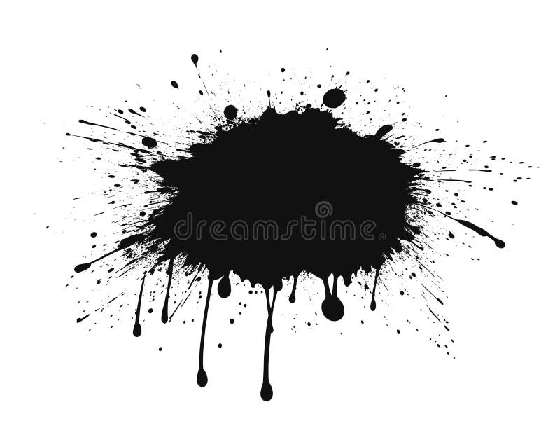 Dynamic Black Ink Explosion on White Canvas Stock Vector - Illustration ...