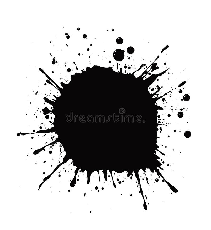 Dynamic Black Ink Explosion on White Canvas Stock Illustration ...