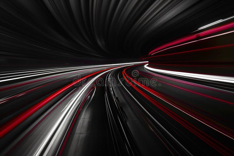 Abstract High-speed Light Trails Effect on Dark Background. Futuristic ...