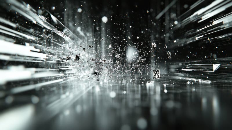 Abstract High-Speed Motion Blur with Geometric Silver Textures and ...