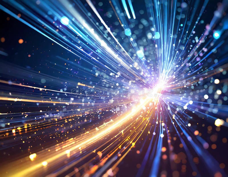 Abstract High-speed Technology Background with Glowing Lines and ...