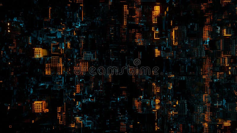 Hi Tech Animated Background. Digital Neon Lights Stock Footage - Video ...