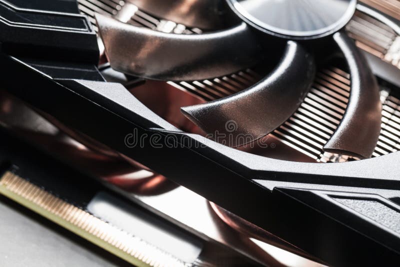 Abstract High-tech Background with a Black GPU Cooler Stock Image ...
