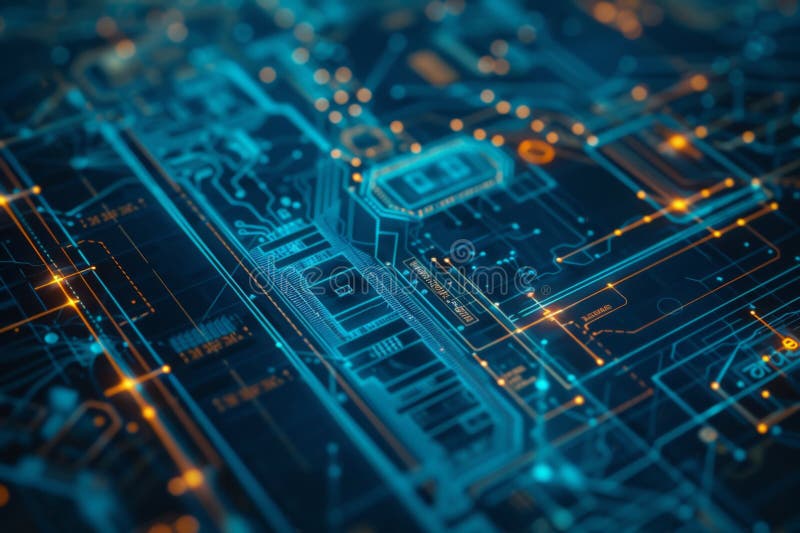 Abstract High-Tech Circuit Board Design Stock Illustration ...