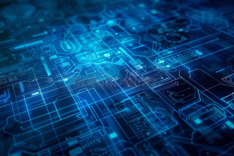 Abstract High-Tech Circuit Board Design Stock Illustration ...