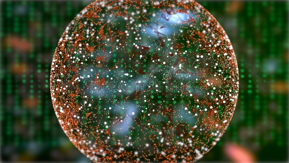 The Abstract High-tech Digital Background with Rows of Numbers Going ...