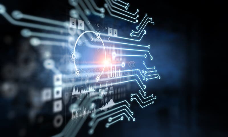 Abstract High Tech Digital Screen Background Stock Illustration ...