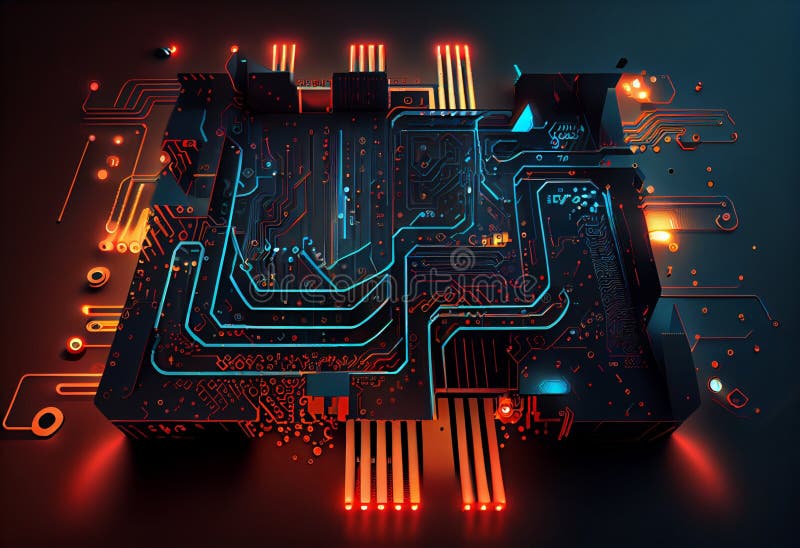 Abstract High Tech Digital Technology Background, Generative AI Stock ...