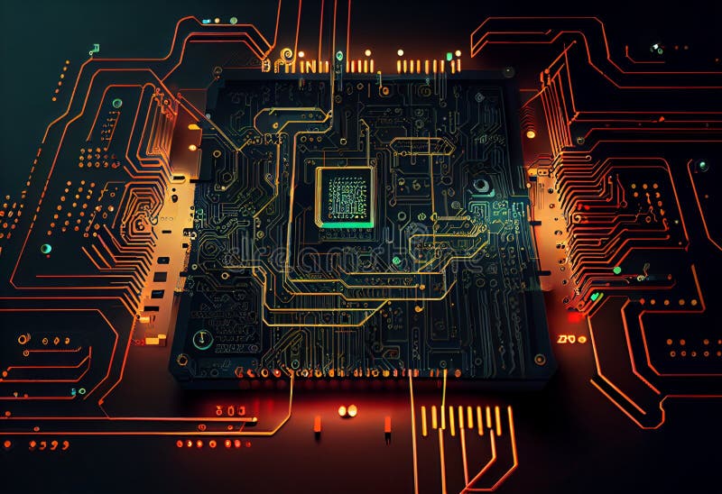 Abstract High Tech Digital Technology Background, Generative AI Stock ...